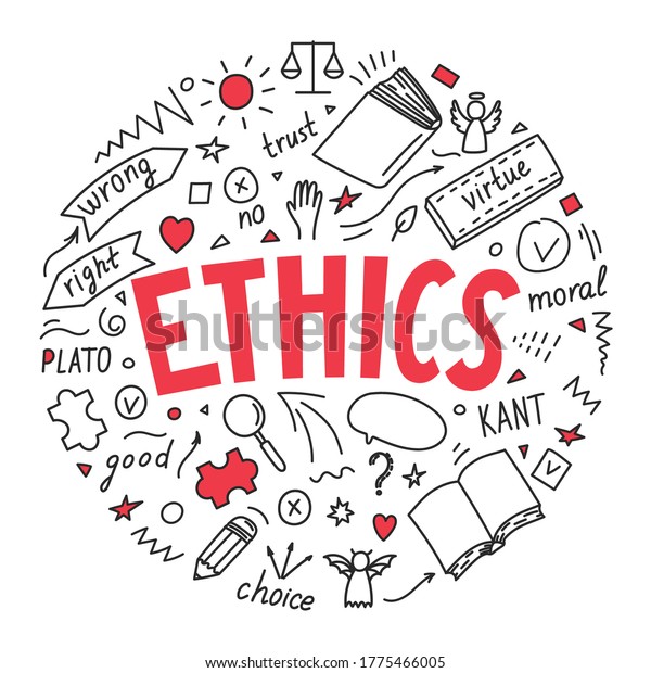 Ethics Moral Hand Drawn Doodles Lettering Stock Vector (Royalty Free ...