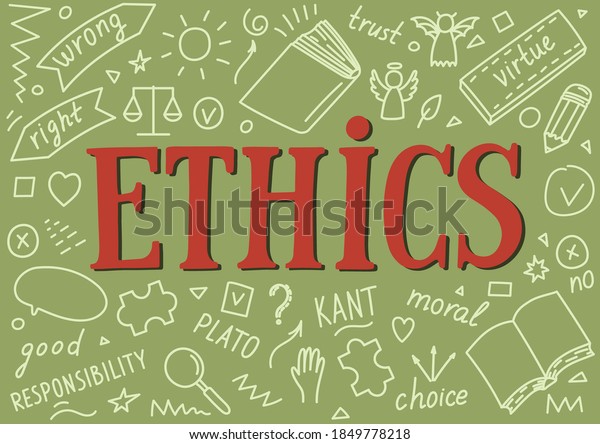 Ethics Moral Hand Drawn Doodles Lettering: เวกเตอร์สต็อก (ปลอดค่า ...