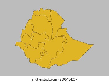 Ethiopia Map Vector Isolated On Gray Stock Vector (Royalty Free ...