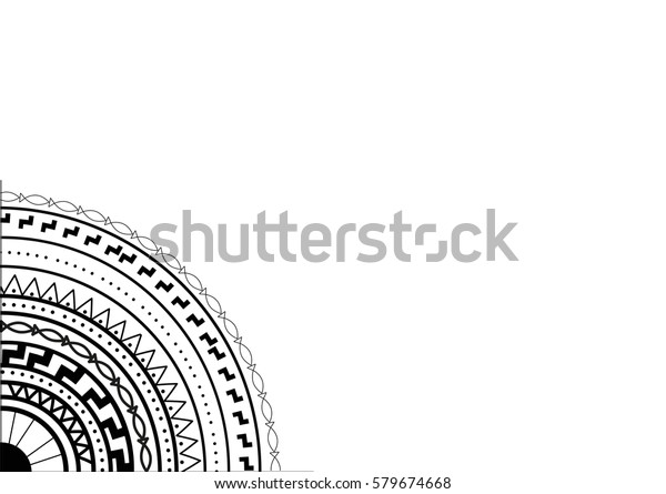 Ethnic Black Design Corner On White Stock Vector (Royalty Free) 579674668