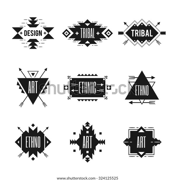 Vector de stock (libre de regalías) sobre Logo de color negro étnico ...