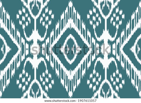 Ethnic Blue Ikat Vector Chevron Pattern Stock Vector (Royalty Free ...
