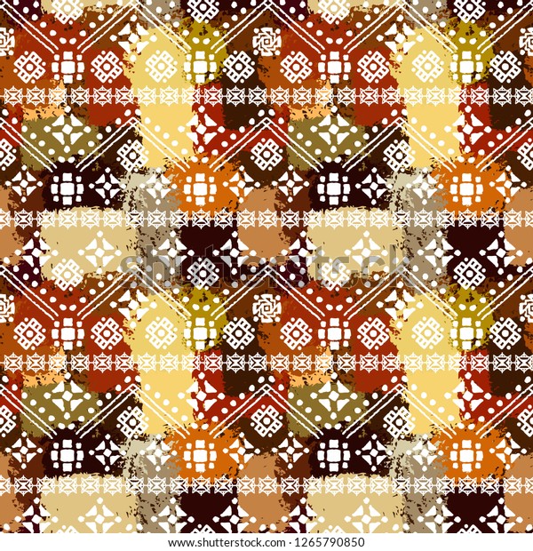 Ethnic Boho Seamless Pattern Tribal Art Stok Vektör (Telifsiz ...