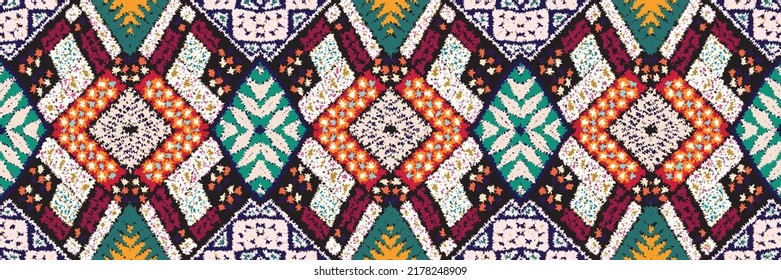 Ethnic Carpet Geometric Mosaic Aztec Style Stock Vector (Royalty Free ...