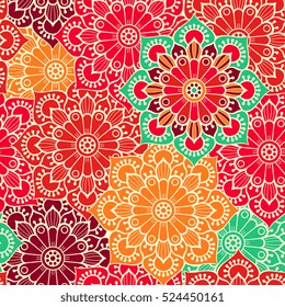 Ethnic Floral Seamless Pattern Stock Vector (Royalty Free) 524450161 ...