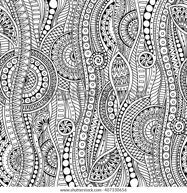 Zentangle ethnique floral, arrière-plan doodle, motif : image ...