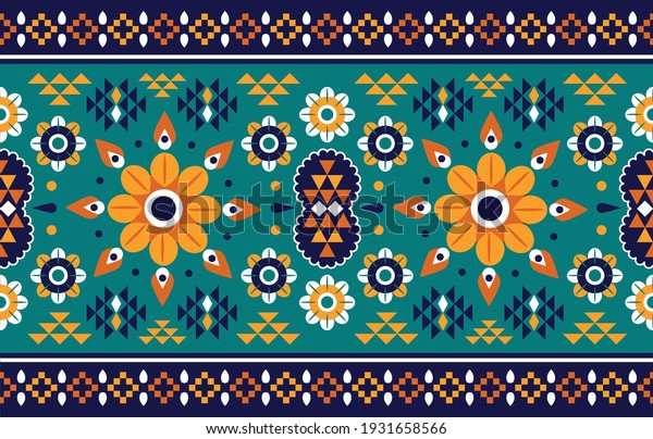 Ethnic Flowers Pattern Art Seamless Pattern: vetor stock (livre de ...