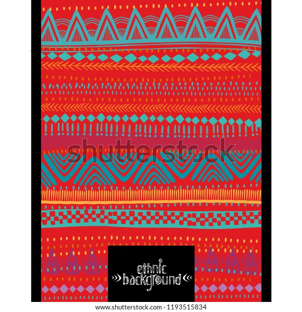 Ethnic Geometric Background Design Poster Card Stock Vector (Royalty ...