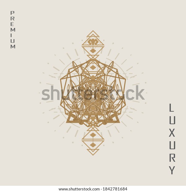 Ethnic Geometric Logos Amalgamation Ancient Symbols Stock Vector ...