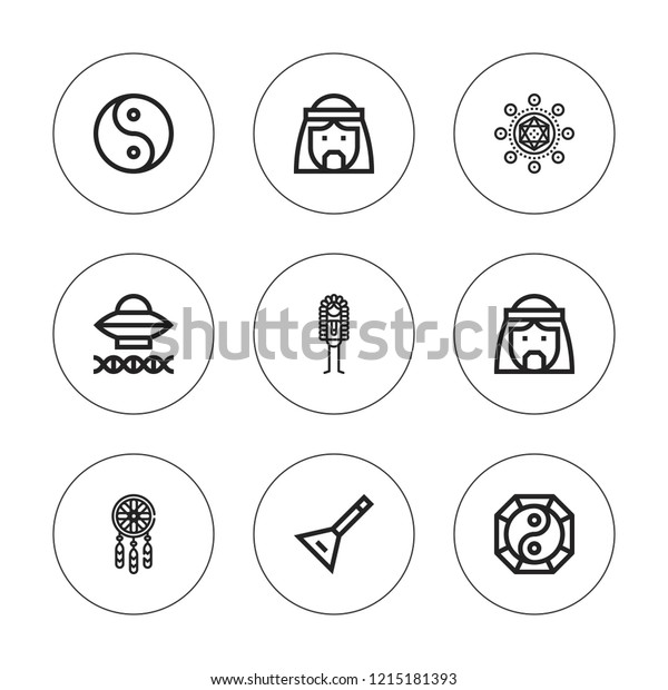 Ethnic Icon Set Collection 9 Outline Stock Vector (Royalty Free ...