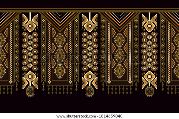 Ethnic Ornamental Vertical Seamless Pattern Ethnic Stock Vector ...