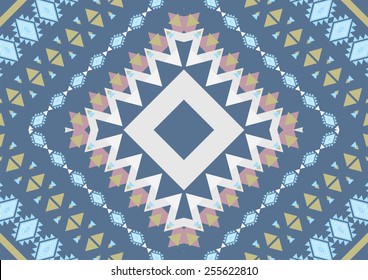 Ethnic Pattern Background Blue Blueblack White Stock Vector (Royalty ...