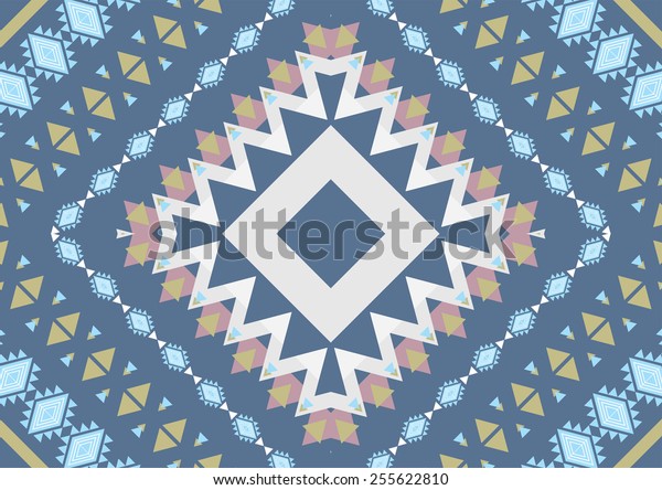 Ethnic Pattern Background Blue Blueblack White Stock Vector (Royalty ...