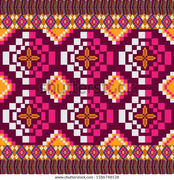 Ethnic Pattern Design Background Wallpaper Fabric Stock Vector (Royalty ...