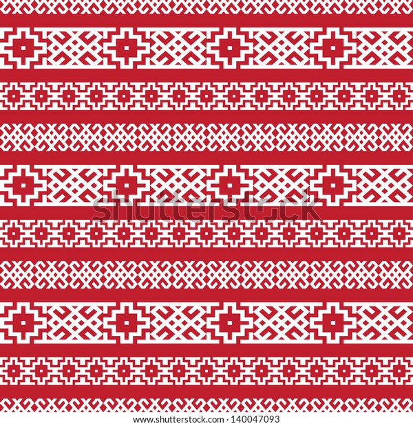 Ethnic Seamless Background Textures Red White Stock Vector (Royalty ...