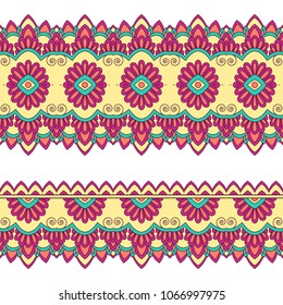 Ethnic Seamless Border Hand Drawn Illustration Stock Illustration ...
