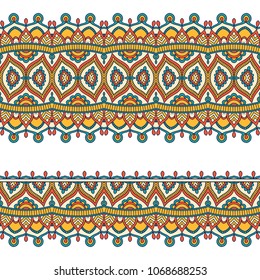 Ethnic Seamless Border Hand Drawn Illustration Stock Illustration ...