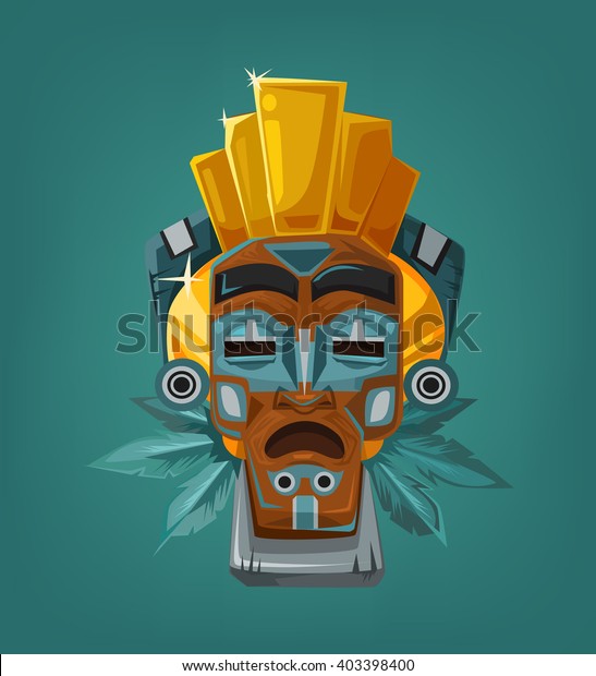 Ethnic Tribal Mask Vector Cartoon Flat Stock Vector (Royalty Free ...