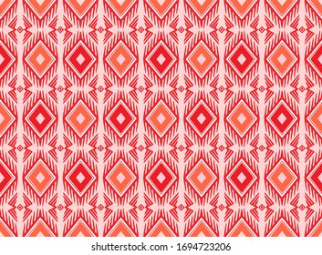 Ethnic Woven Pattern Red Orange Color Stock Vector (Royalty Free ...