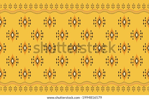 Ethnic Yellow Abstract Background Seamless Pattern Stock Vector ...