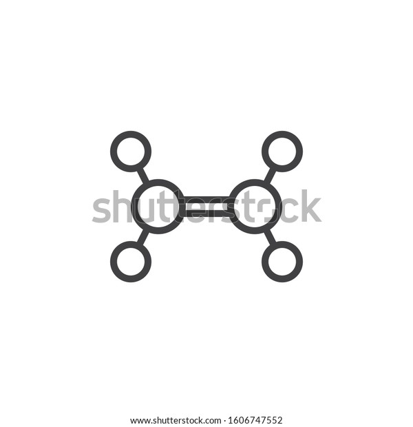 Ethylene Molecule Structure Line Icon Linear Stock Vector (Royalty Free ...