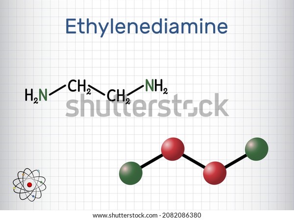Ethylenediamine C2h8n2 Molecule Basic Amine Polyethylene Stock Vector ...