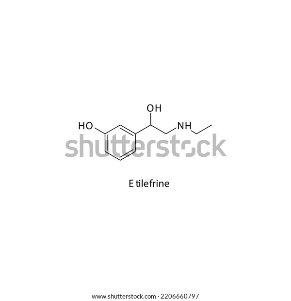 Etilefrine Molecule Flat Skeletal Structure Beta Stock Vector (Royalty ...