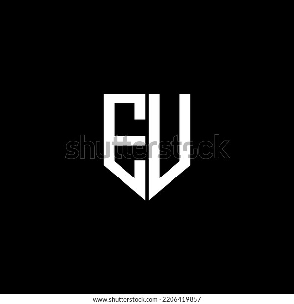 Eu Letter Logo Design Black Background Stock Vector (Royalty Free ...