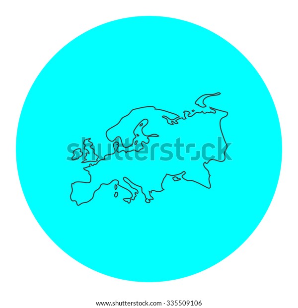 Eurasia Map Black Outline Flat Icon Stock Vector (Royalty Free ...