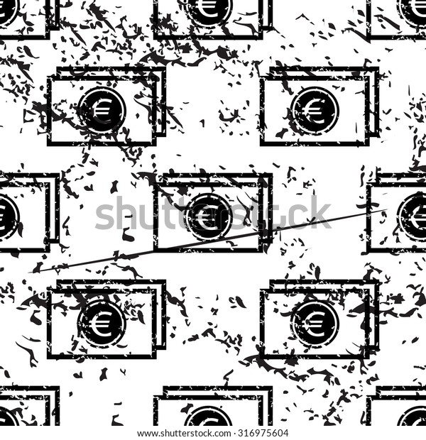 Euro Banknote Pattern Grunge Black Image Stock Vector (Royalty Free ...