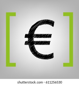 Euro Sign Vector Black Scribble Icon Stock Vector (Royalty Free ...