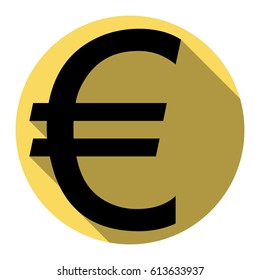 Euro Sign Vector Flat Black Icon Stock Vector (Royalty Free) 613633937 ...