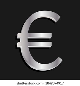 Euro Silver Symbol Darkbackground Stock Vector (Royalty Free ...