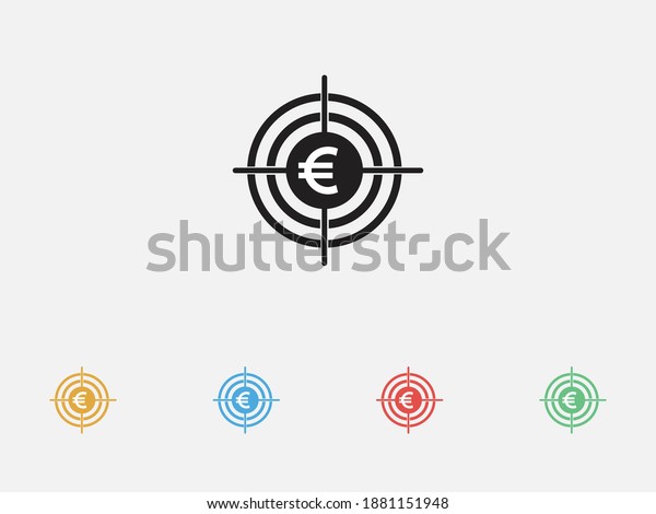 Euro Target Icon Vector Illustration Icon Stock Vector (Royalty Free ...