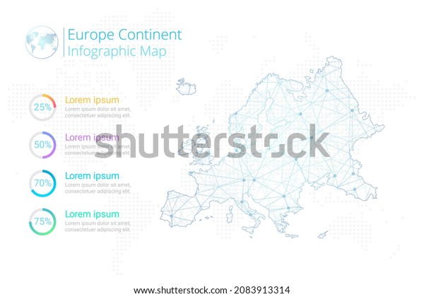 Europe Continent Map Elements Infographics Template Stock Vector ...