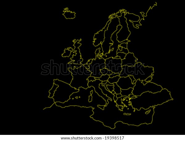 Europe Continent Map Yellow Version Stock Vector (Royalty Free ...