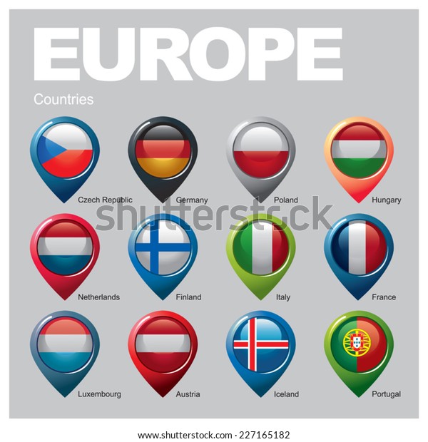 Europe Countries Part One Stock Vector (Royalty Free) 227165182 ...