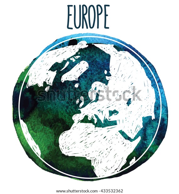 Europe Earth Continents Vector Drawing On Stock Vector (Royalty Free ...