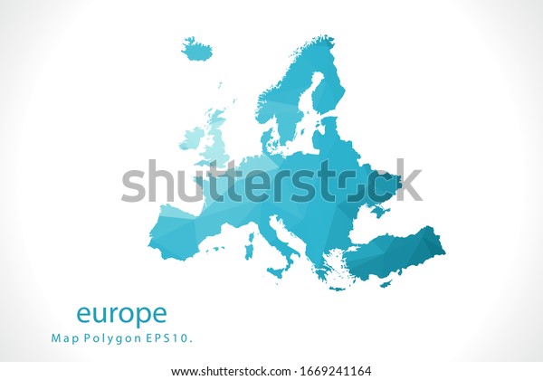 Europe Map Abstract Geometric Rumpled Triangular Stock Vector (Royalty ...