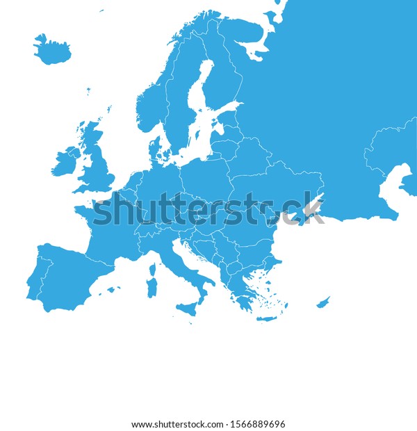 Europe Map Country Borders Vector Illustration Stock Vector (Royalty ...