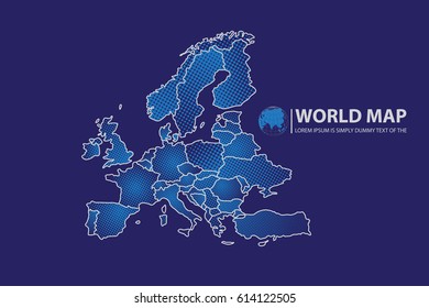 Europe Map Map Design 스톡 벡터(로열티 프리) 614122505 | Shutterstock