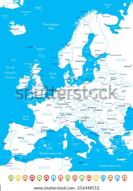 Europe map - highly detailed vector illustration Image contains next ...