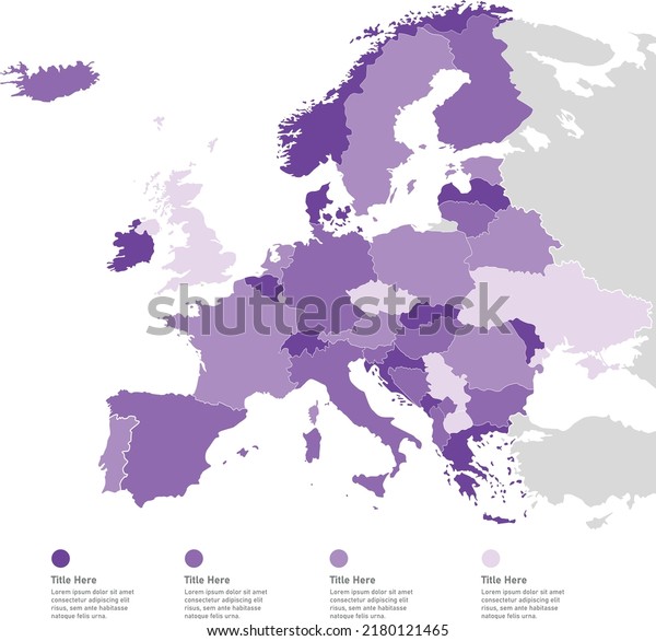 Vektor Stok Europe Map Infographic Heat Map Vector (Tanpa Royalti ...