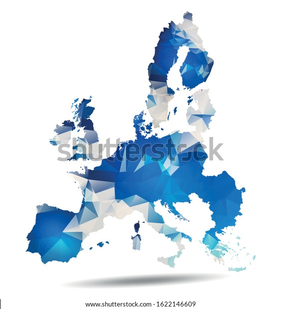 Europe Map Polygonal Geometric Design Vector Stock Vector (Royalty Free ...
