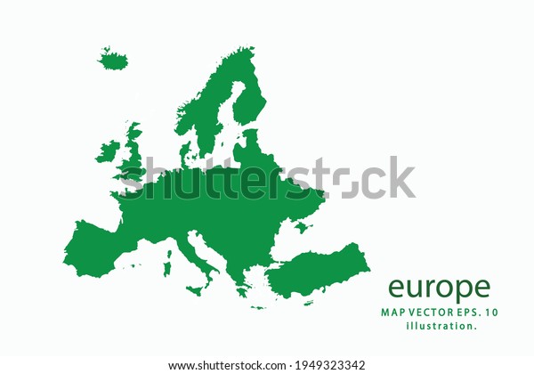 Europe Map Vector Eps10 Green Color Stock Vector (Royalty Free ...