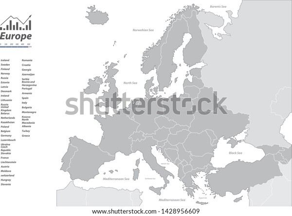 Europe Map Vector Map European Countries Stock Vector (Royalty Free ...