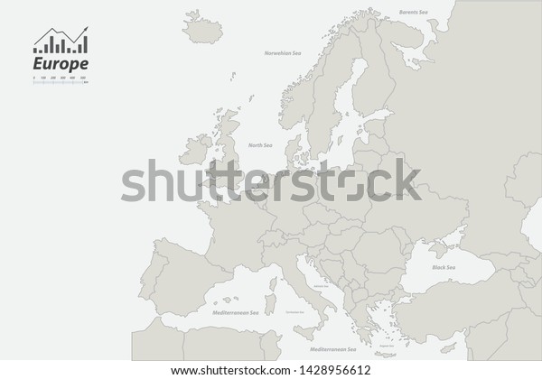 Europe Map Vector Map European Countries 스톡 벡터(로열티 프리) 1428956612 ...
