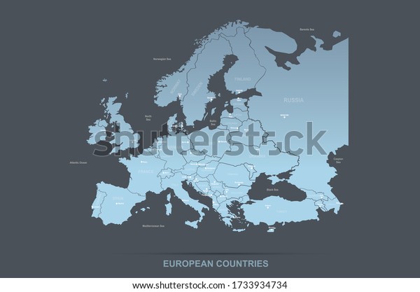 Europe Map Vector Map European Countries Stock Vector (Royalty Free ...