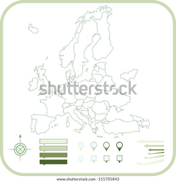Europe Map Vector Illustration Stock Vector (Royalty Free) 155705843 ...