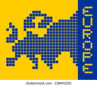 Europe Pixel Stock Vector (Royalty Free) 158492333 | Shutterstock
